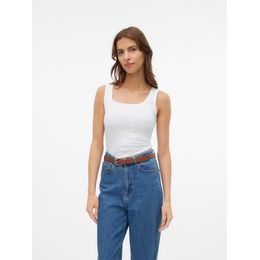 V&eacute;ro Moda VERO MODA Damen Tanktop "VMLULU SL TANK TOP NOOS", wei&szlig;, Gr. L, unifarben, Jersey, Obermaterial: 95% Baumwolle, 5% Elasthan, Tops