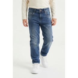 Cars Jeans Jungen 5-Pocket-Jeans "Jeans Douglas", blau, Gr. 4, Abriebeffekte, Denim/Jeans, Obermaterial: 99% Baumwolle, 1% Elasthan, Jeans