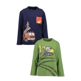 Blue Seven Jungen Langarmshirt "2er Pack Langarmshirts", bunt, Gr. 104, 100% Baumwolle, Shirts