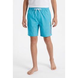 Hurley Kinder Badeshorts "PRINTED HEATHER PULL ON SWIM", blau, Gr. 122, Web, Obermaterial: 87% Polyester, 13% Elasthan, Badehosen, schnelltrocknendes