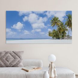 Bilderwelten Akustikbild Malediven Palmenstrand mit Meerblick