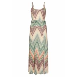 Lascana Midikleid in gr&uuml;n-rostorange-aubergine-bedruckt | Gr.: 38