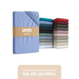 Spannbettlaken OTTO HOME, B:140cm L:200cm, blau, Jersey (160 g/m&sup2;), Obermaterial: 100% Baumwolle, Bettlaken, "BLACKBERRY in PREMIUM und BASIC