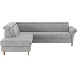 Ecksofa OTTO HOME, B:259cm H:85cm T:227cm, grau, 100% Polyester, Wohnzimmer, Sofas, "Calypso L-Form", mit Relaxfunktion motorisch im Sofa 2,5- Sitzer