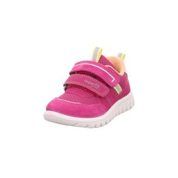 Superfit M&auml;dchen Sneaker "SPORT7 MINI WMS: mittel", Gr. 25, pink, Lederimitat, Textil, Veloursleder, unifarben mit Farbeinsatz, Schuhe, Klettschuh,