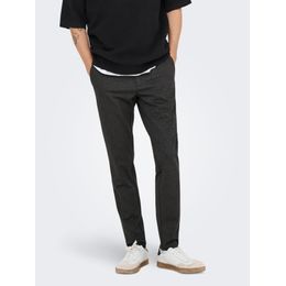 Only & Sons ONLY & SONS Herren Chinos "ONSMARK SLIM CHECK 020960 PANT", grau, Gr. 30, meliert, Web, Obermaterial: 64% Viskose, 31% Polyester, 5% Elasthan, Hosen