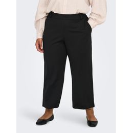 Only CARMAKOMA Damen Sweathose "CARGOLDTRASH LIFE HW STR CULOTTE NOOS", schwarz, Gr. 48, unifarben, Obermaterial: 63% Viskose, 32% Nylon, 5%