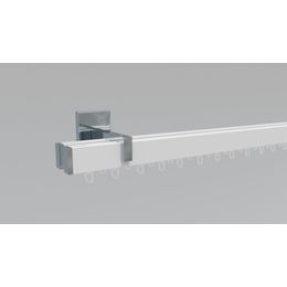 Gardinenstange Indeko, L:200cm, wei&szlig;, Aluminium, Wohnzimmer, Gardinenstangen, "Bern", Innenlauf Komplett-Set inkl. Gleitern und Montagematerial