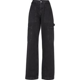 2Y STUDIOS Damen Bequeme Jeans "2Y Studios 2Y Tali Worker Baggy Jeans", schwarz, Gr. 24, unifarben, 100% Baumwolle, Jeans