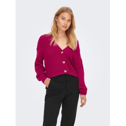 Only Damen Strickjacke "ONLCAROL NICE L/S CARDIGAN KNT NOOS", pink, Gr. XXL, unifarben, Strick, Obermaterial: 100% Polyacryl, Strickjacken,
