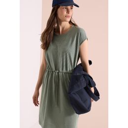 Cecil Damen Jerseykleid, gr&uuml;n, Gr. XXL, unifarben, Jersey, 76% Baumwolle, 24% Polyester, Kleider, mit Rundhalsausschnitt