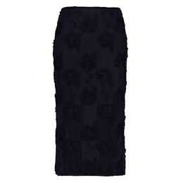 Zero Damen Midirock "Damen mit elastischem Bund", blau, Gr. 44, unifarben, Obermaterial: 90% Polyester, 10% Elasthan. Futter: 50% Viskose, 50%