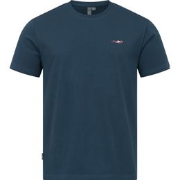Ragwear Herren T-Shirt "Samms G Gots YOUMODO"petrol, Basic, Gr. L, Material: 100% Baumwolle, Shirts, Kurz&auml;rmliges Shirt mit Rennwagen-Stickerei