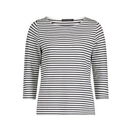Betty Barclay Basic Shirt mit Ringel in Wei&szlig;/Dunkelblau | Gr.: 48