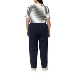S.OLIVER CURVE Damen Bundfaltenhoseblau, Gr. 44, unifarben, Web, Obermaterial: 61% Viskose, 35% Polyamid, 4% Elasthan. Futter: 100% Polyester, Hosen,