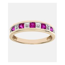 Diamant L'&eacute;ternel Eternity-Ring aus 375 Gelbgold mit 9 Karat Diamant mit Rubin | Gr.: 54
