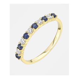Vanlere Eternity-Ring aus 375 Gelbgold mit Zirkonia mit Saphir | Gr.: 55