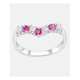Diamant L'&eacute;ternel Eternity-Ring aus 375 Gelbgold mit Zirkonia mit Rubin | Gr.: 64