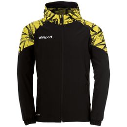 Uhlsport Herren Trainingsjacke "Kapuzenjacke GOAL 25 EVO WOVEN HOOD JACKET", schwarz, Gr. XL, Obermaterial: 88% Polyester Pol. recyc.. 12% Elasthan