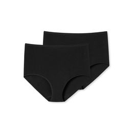 Schiesser Damen Maxislip "95/5", Gr. 42, schwarz, Single Jersey, Obermaterial: 95% Baumwolle, 5% Elasthan, unifarben, Unterhosen, mit flachen N&auml;hten