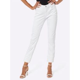 CR&Eacute;ATION L CREATION L Damen 7/8-Jeans, wei&szlig;, Gr. 38, unifarben, 56% Baumwolle, 19% Polyester, 14% Lyocell, 10% Viskose, 1% Elasthan, Jeans