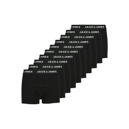 Jack & Jones JACK & JONES Jungen Boxershorts "Boxershort JACHUEY TRUNKS 10 PACK JNR 10er Pack", Gr. 140, schwarz, Obermaterial: 95% Baumwolle CO. 5% Elasthan EL.,