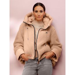Heine Damen Langjacke, beige, Gr. 42, unifarben, 100% Polyester, Besatz:100% Polyester, Wattierung:100% Polyester, Jacken