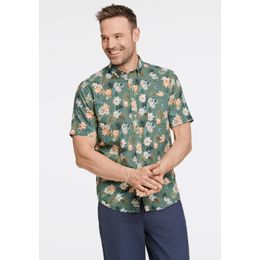 JACK'S INN 54 JACK&rsquo;S Herren Leinenhemd "Leinenhemd (Kurzarm) Regular Fit", gr&uuml;n, Gr. L, Obermaterial: 55% Leinen, 45% Baumwolle, Hemden