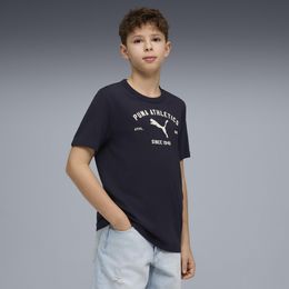 Puma Kinder T-Shirt "Puma Class Graphic T-Shirt Jungen"new navy blau, Gr. 140, Obermaterial: 100% Baumwolle. Rippe: 80% Baumwolle, 20% Polyester,