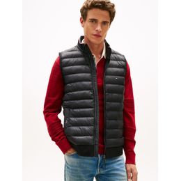 Tommy Hilfiger Herren Steppweste "MIX MEDIA", schwarz, Gr. S, Sweatware, Obermaterial: 72% Baumwolle, 28% Polyester, Westen, Stehkragen,