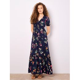 Apricot Damen Maxikleid "Maxikleid in Aquarelloptik", blau, Gr. 40, gebl&uuml;mt, gewebt, Obermaterial: 100% Viskose CV., Kleider, mit Smockdetails