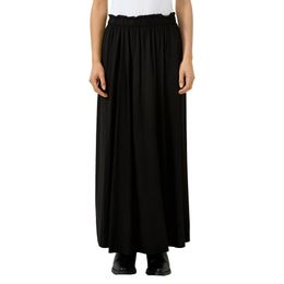 QS Damen Maxirock, schwarz, Gr. 32, unifarben, Web, Obermaterial: 100% Viskose, R&ouml;cke, Sommerrock mit elastischem Bund und aus reiner Viskose