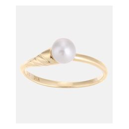 Diamant L'&eacute;ternel Ring aus 375 Gelbgold mit Perle | Gr.: 56