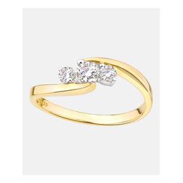 Diamant L'&eacute;ternel Trilogie-Ring aus 375 Gelbgold mit 0.33 Karat Diamant | Gr.: 54
