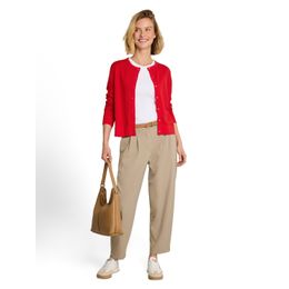 Tom Tailor Damen Strickjacke, rot, Gr. M, unifarben, Strick, Obermaterial: 55% Baumwolle, 40% Viskose, 5% Elasthan, Strickjacken, mit Viskose und