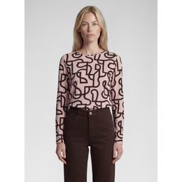 Rabe Damen Print-Shirt "T-Shirt", rosa, Gr. 52, gemustert, 92%Baumwolle 8%Elasthan, Shirts