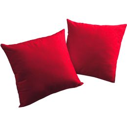 Dekokissen WIRTH, B:50cm L:50cm, rot, Obermaterial: 100% Polyester, Dekokissen_Sitzkissen_Kissenh&uuml;llen, "Westport"