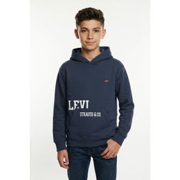 LEVI'S KIDS Jungen Kapuzensweatshirt "LVB CUTOFF LEVI'S HOODIE", blau, Gr. 5, bedruckt, Sweatware, Obermaterial: 60% Baumwolle, 40% Polyester,