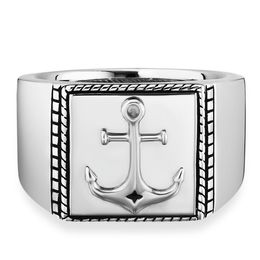 CAI CA&Iuml; Herren Fingerring "925/- Sterling Silber rhodiniert Anker", 064 (20,4), Silber 925 (Sterlingsilber), silber, Silber 925 (Sterlingsilber),