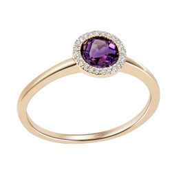 Firetti Damen Fingerring "Schmuck Geschenk Gold 585 Damenring Verlobungsring Ring Kreis rund", 52, 0,06 SI = kleine Einschl&uuml;sse, Gelbgold 585, 1,4mm,