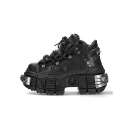 New Rock Herren Plateausneaker "Plateau Sneaker WALL106-S10", Gr. 41, schwarz, Obermaterial: 100% Rindnappaleder CNA., Schuhe, Handgefertigt, Made in