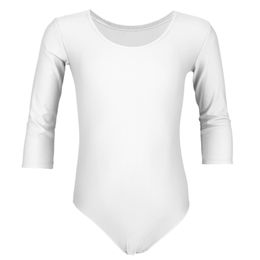 AQUARTI M&auml;dchen Turnanzug "Body M&auml;dchen Body 3/4 Arm", wei&szlig;, Gr. 140, Obermaterial: 96% Baumwolle CO. 4% Elasthan EL., Sportanz&uuml;ge