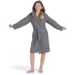 M&ouml;ve Kinderbademantel M&Ouml;VE, L:90cm, grau, Obermaterial: 100% Baumwolle, Hausm&auml;ntel, "Superwuschel"