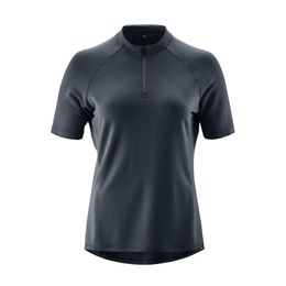 Gonso Damen Radtrikot "Adventure Jersey Nature W", blau, Gr. 46, 96% Viskose, 4% Elasthan, Trikots, Damen Fahrradtrikot kurzarm, Slim Fit