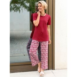 Classic Basics Damen Rundhalsshirt "Longshirt", rot, Gr. 36, unifarben, 100% Baumwolle, Shirts