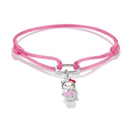 Thomas Sabo Damen Armband "Thomas Sabo Hello Kitty Stoffarmband rosa", 24, Metall Textil, pink, Metall, Textil, Armb&auml;nder, Emaille