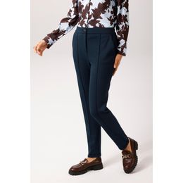 Aniston CASUAL Damen Jerseyhosemarine, Gr. 36, unifarben, Jersey, Obermaterial: 63% Polyester, 32% Viskose, 5% Elasthan, Hosen, mit Biesen verziert