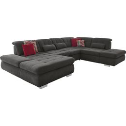 Wohnlandschaft DIE PLANBAR, B:382cm H:84cm T:260cm, schwarz, 100% Polyester, Sofas, "MP-IN17004 U-Form, Breite 382 cm, mit Federkern-Polsterung",
