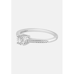 Diamant Exquis Ring aus 375 Wei&szlig;gold mit Diamant | Gr.: 52