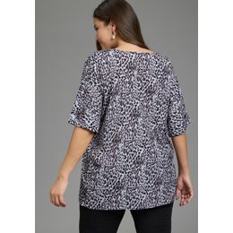 Damen Schlupfbluse "Gro&szlig;e Gr&ouml;&szlig;en"leo gemustert, Gr. 44, LAURA SCOTT CURVE, Web, Obermaterial: 100% Polyester, Blusen, weite Passform, po-bedeckend,